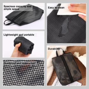 Fixwal Shoe Bags for Travel, 2 Pack, Translucent, Medium, Black, Waterproof Travel Shoe Bags for Packing