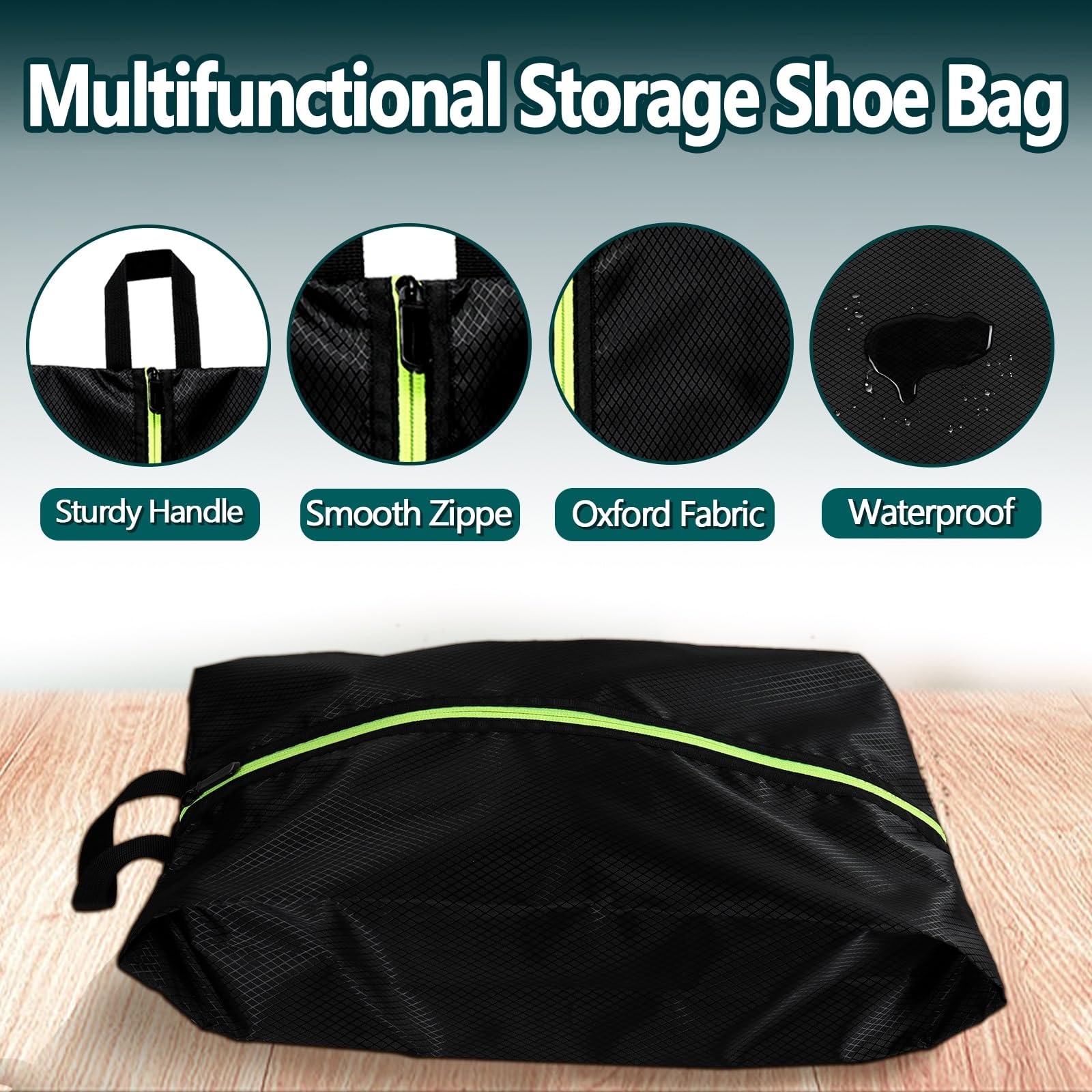 Eopres Shoe Bags for Travel - Set of 3 Pack Large Capacity Oxford Fabric Shoe Bags, Multi-Functional Dust-Proof and Waterproof Men & Women Travel Shoe Bag(Black)