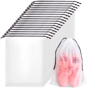 50 pcs translucent travel shoe bags,large clear shoe bags for storage,protable shoes pouch storage organizers with rope,clear drawstring dust bags for packing,men and women