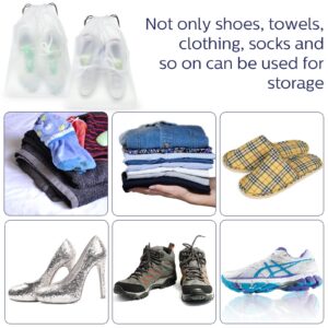 Shappy 50 Pcs Translucent Shoes Bags for Travel Storage Large Clear Drawstring Bags Plastic Portable Shoe Organizer Pouch (Classic,11.8 x 15.7 Inches)