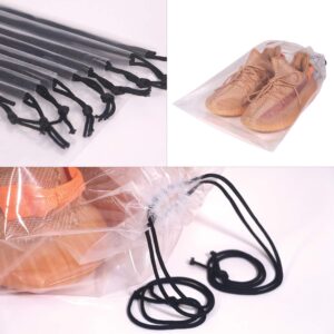 Set of 24 Transparent Shoe Bags for Travel Large Clear Shoes Storage Organizers Pouch with Rope for Men and Women