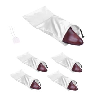 gongkangyuan 4 pack shoe bags for travel satin fabric shoe bag with drawstring for men women travel protecting storing shoes