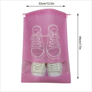 MAAYKOM Travel shoe bags with Rope for Women and Men Pouch Storage Packing Organizers, 6PCS Pink