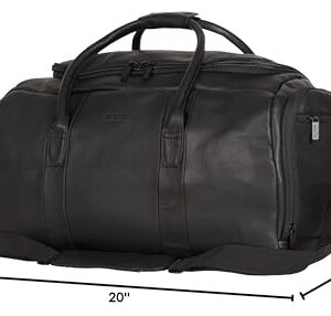 Kenneth Cole REACTION Duff Guy Colombian Leather 20" Single Compartment Top Load Travel Duffel Bag, Black