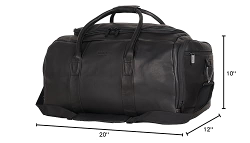 Kenneth Cole REACTION Duff Guy Colombian Leather 20" Single Compartment Top Load Travel Duffel Bag, Black