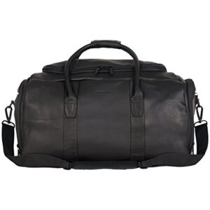 kenneth cole reaction duff guy colombian leather 20" single compartment top load travel duffel bag, black