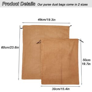 Dust Cover Storage Bags with Drawstring Pouch for Storage Packaging Handbags Purses Shoes Boots Set of 2 (Brown)