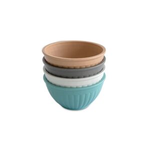 nordic ware mini prep and serve mixing bowls set, 4-piece, earth-tones