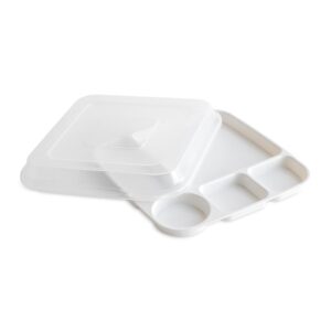 nordic ware divided tray with lid, white