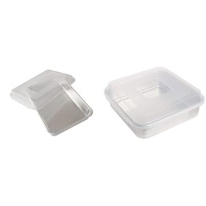 nordic ware natural aluminum commercial cake pans with lids (rectangle and square)