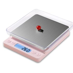 digital food scale for food ounces and grams，yoncon 3000g/0.1gram accuracy multifunctional kitchen scale for cooking, baking | small size for easy storage | tare function