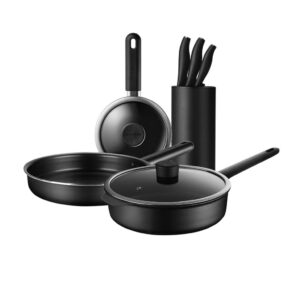 roltin nonstick cookware home kitchen ware pots & pan set with saucepan, frying pans, cooking pots, lids, utensil(without knife) (size : style b) ()