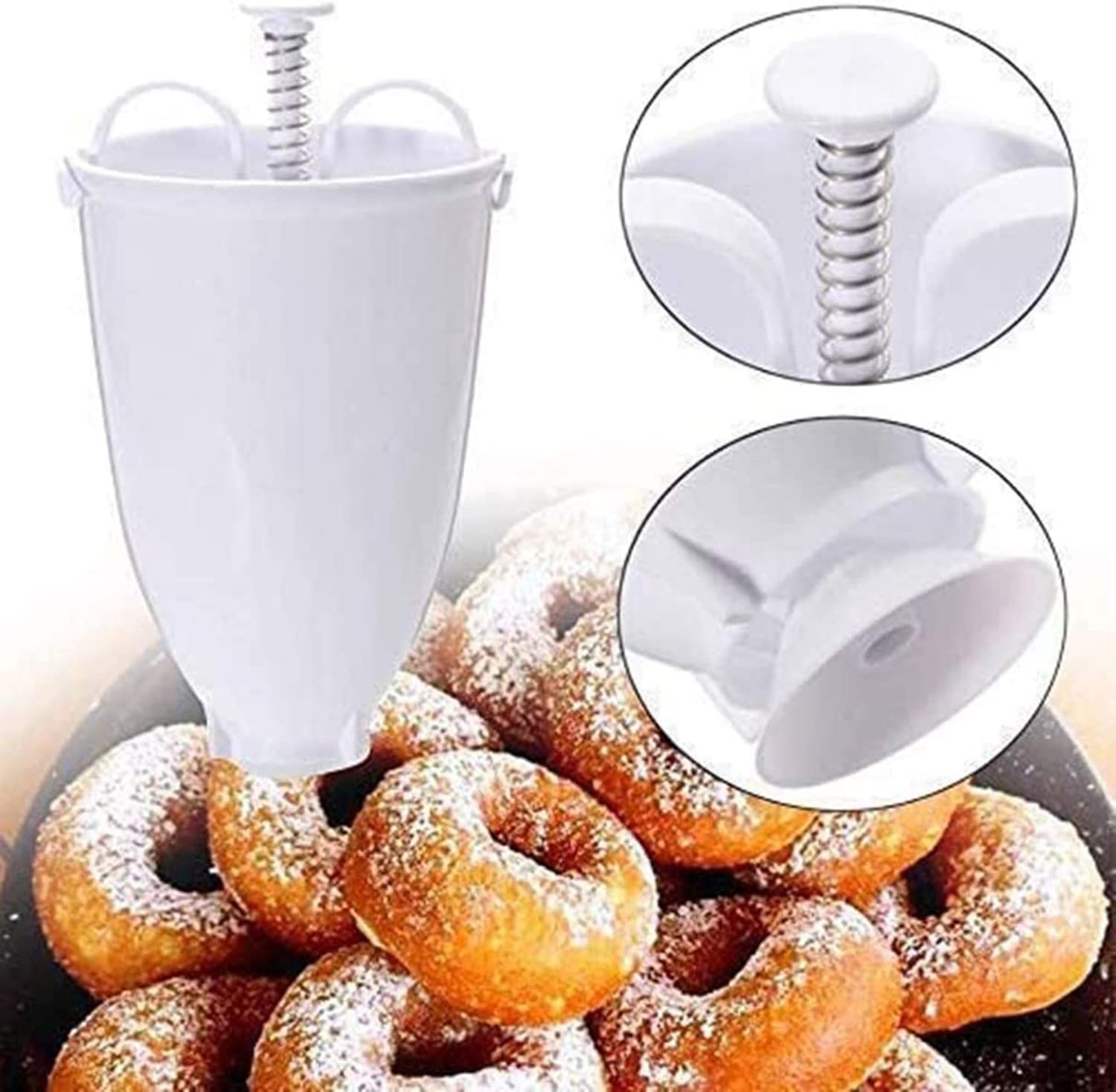 FRJ Plastic Doughnut Donut Maker Machine Mold DIY Tool Kitchen Pastry Making Bake Ware Stainless Steel