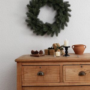 Christmas Wreath - 24 inch Artificial Wreath for Front Door - Green Pine Needles Wreath for Indoor Outdoor Farmhouse Home Wall Window Festival Wedding Decor