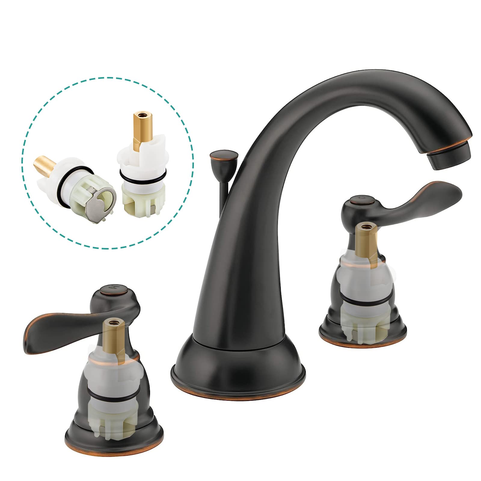 RP25513 faucet stem assembly, Replacement Kit for two handle faucet repair kit, Includes RP4993 Seats and Springs, 4 Pack