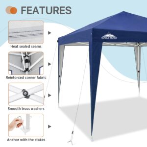 EAGLE PEAK Straight Leg Canopy (10' x 10' Sun Shelter, Dark Blue)