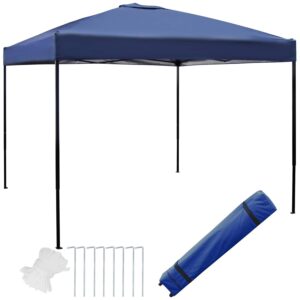 blissun 10 x 10 ft outdoor portable pop-up canopy tent with roller bag (blue)