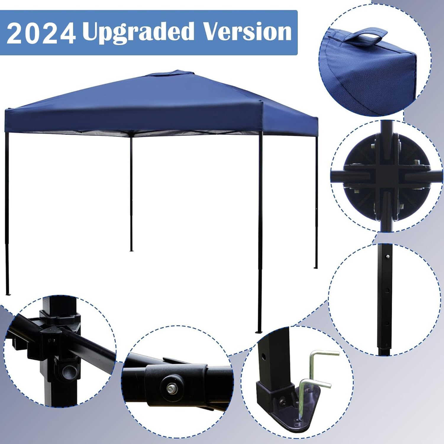 Blissun 10 x 10 Ft Outdoor Portable Pop-Up Canopy Tent with Roller Bag (Blue)