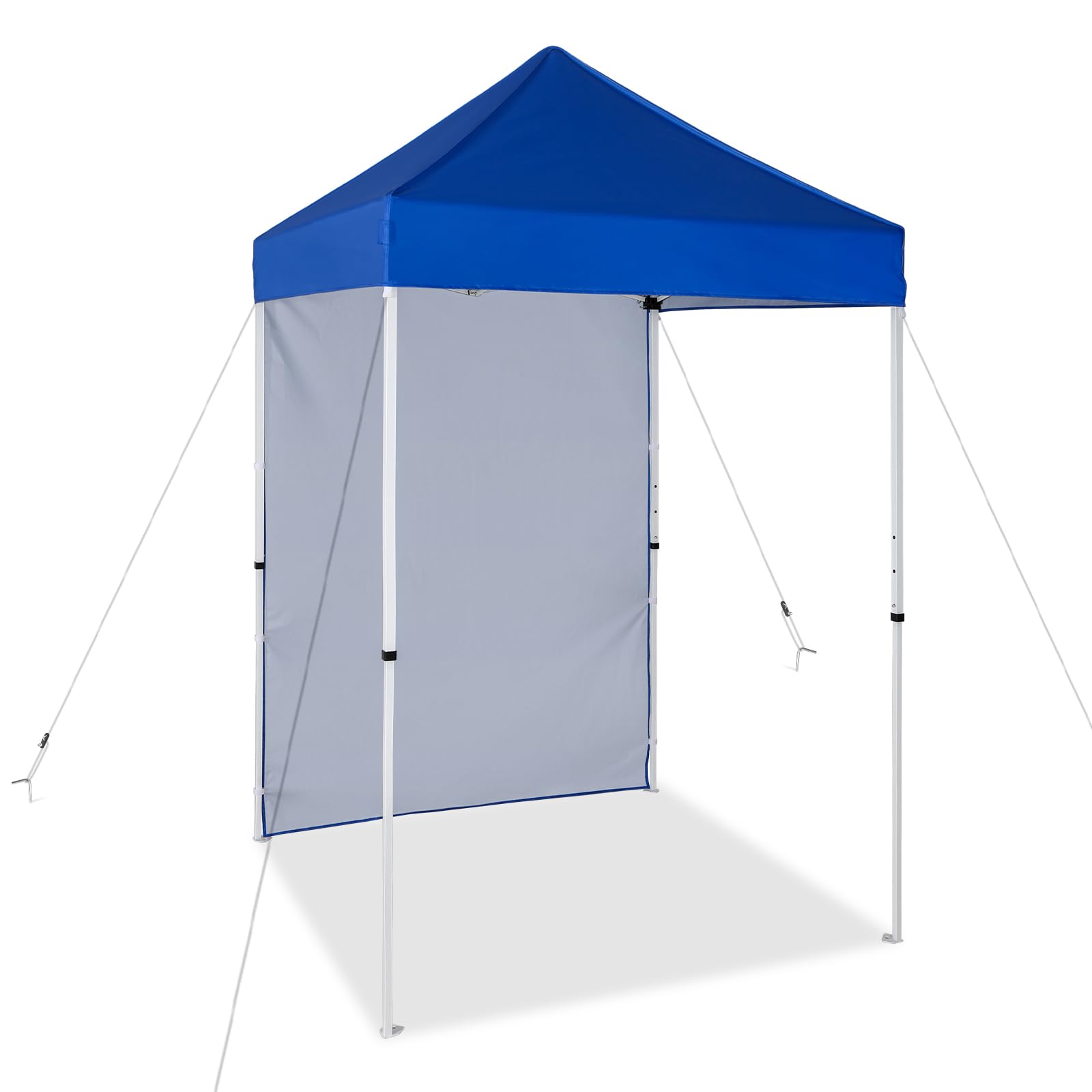 EAGLE PEAK Pop up Canopy 5x5, Outdoor Portable Canopy Tent with One Removable Sunwall, Carry Bag Included, Blue