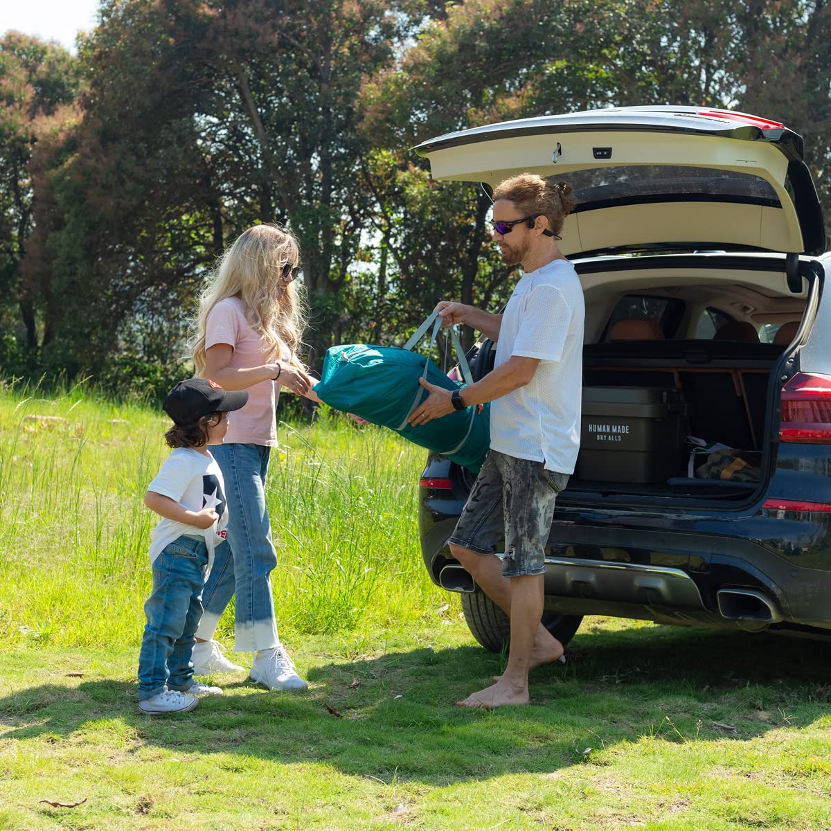 Mobihome 8.2'x8.2' Pop Up Canopy Tent Easy One Person Setup Instant Outdoor Beach Canopy Folding Portable Sports Shelter with 1 Sidewall - Turquoise