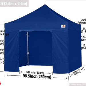 ABCCANOPY Easy Pop Up Canopy Tent with Sidewalls Commercial -Series, Navy Blue