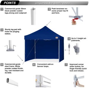 ABCCANOPY Easy Pop Up Canopy Tent with Sidewalls Commercial -Series, Navy Blue