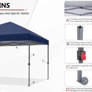 ABCCANOPY Outdoor Easy Pop up Canopy Tent 10X10, Navy Blue