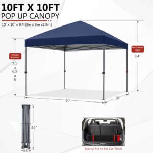 ABCCANOPY Outdoor Easy Pop up Canopy Tent 10X10, Navy Blue