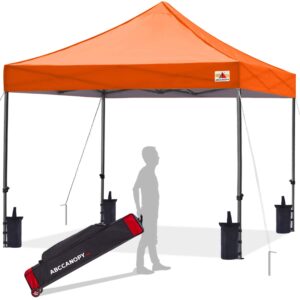 abccanopy patio pop up canopy tent 10x10 commercial-series (orange)