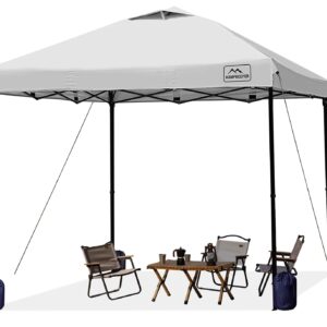 KAMPKEEPER 10x10 Pop Up Commercial Canopy Tent - Waterproof & Portable Outdoor Shade with Adjustable Legs, Air Vent, Carry Bag & Sandbags (WHITE)