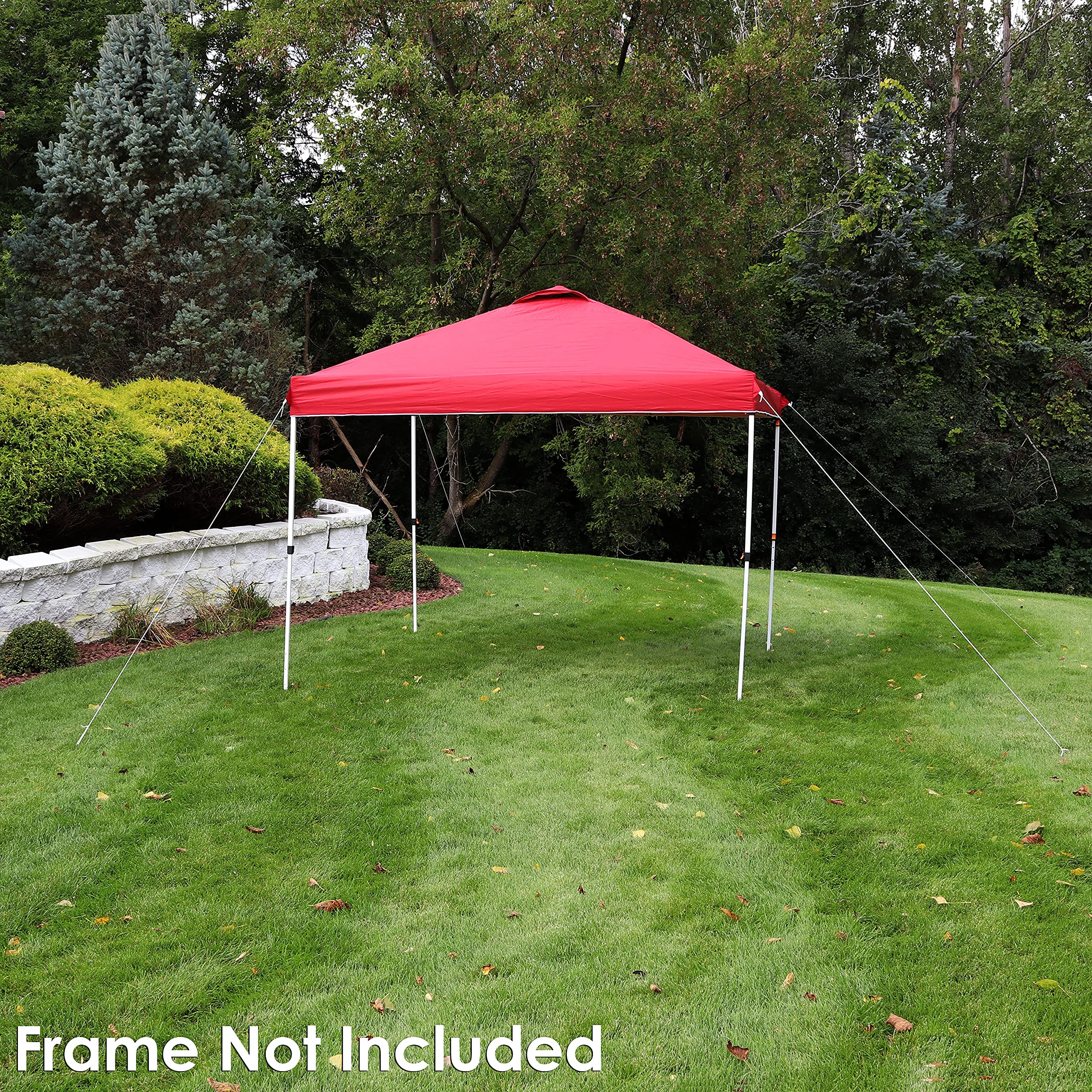 Sunnydaze 10 x 10 Foot Premium Pop-Up Canopy Shade with Vent - PU-Coated 150D Oxford Fabric Replacement Top for Canopy - Red