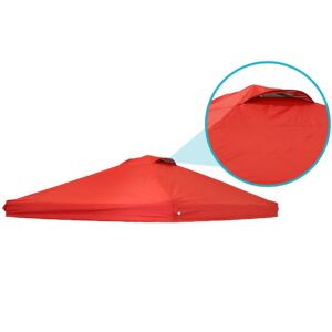 Sunnydaze 10 x 10 Foot Premium Pop-Up Canopy Shade with Vent - PU-Coated 150D Oxford Fabric Replacement Top for Canopy - Red