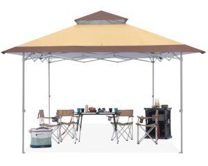 abccanopy easy set-up 13x13 canopy tent 169 sq.ft sun shade khaki