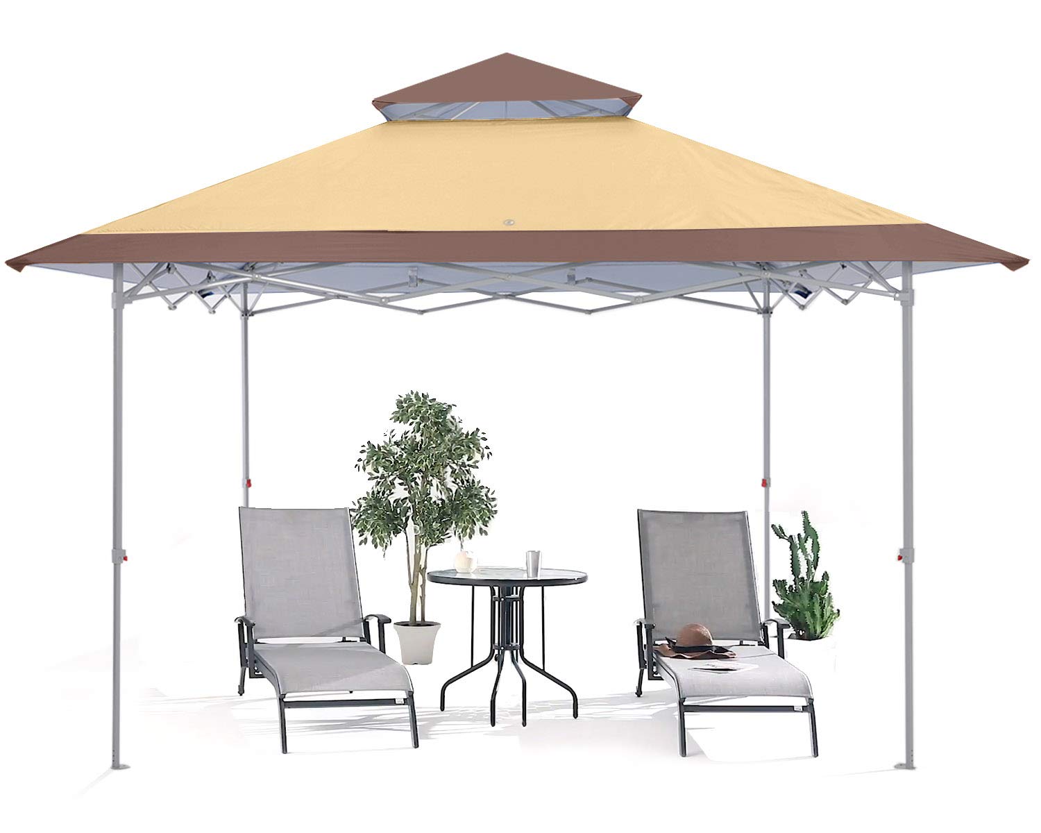 ABCCANOPY Easy Set-up 13x13 Canopy Tent 169 sq.ft Sun Shade Khaki