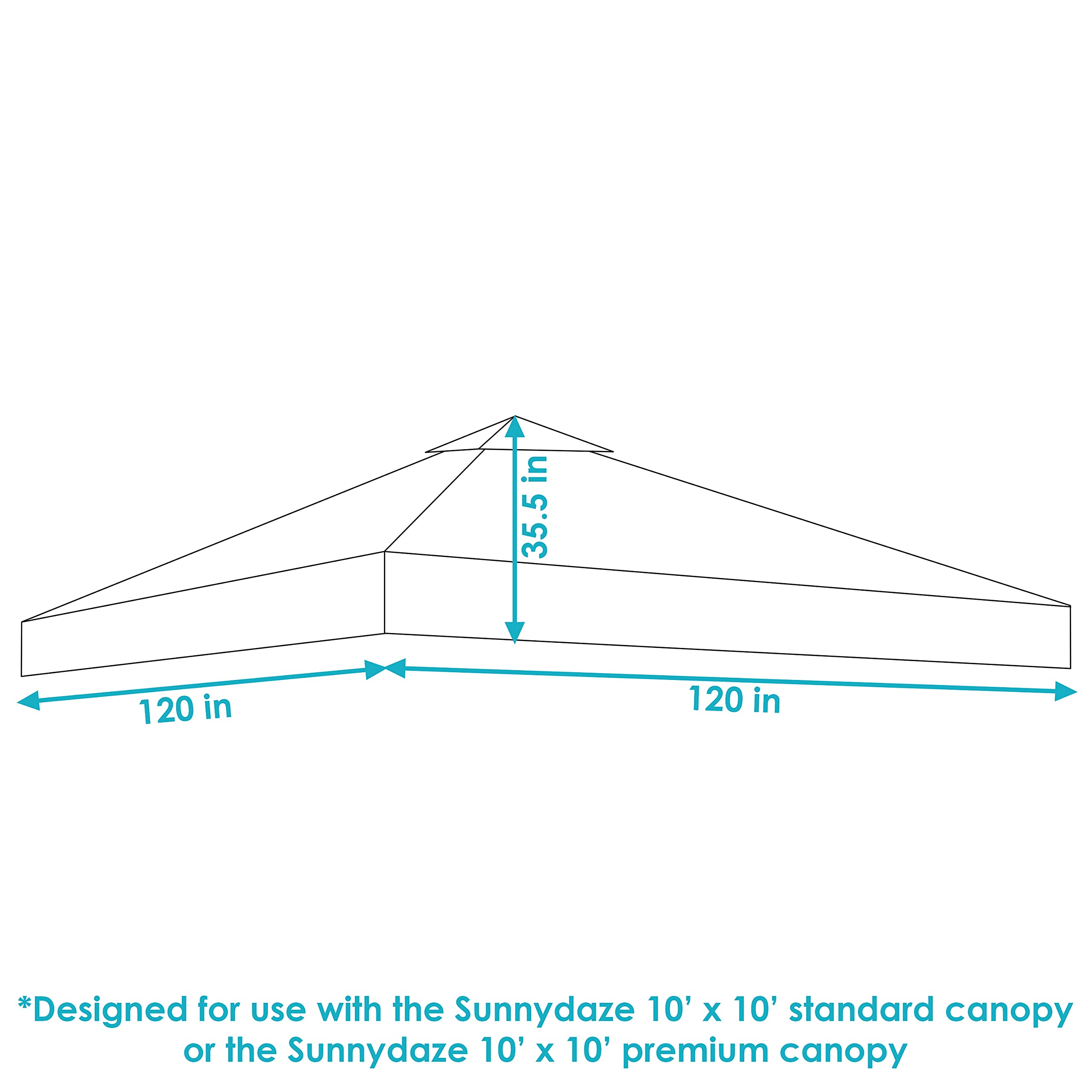 Sunnydaze 10 x 10 Foot Premium Pop-Up Canopy Shade with Vent - PU-Coated 150D Oxford Fabric Replacement Top for Canopy - Red