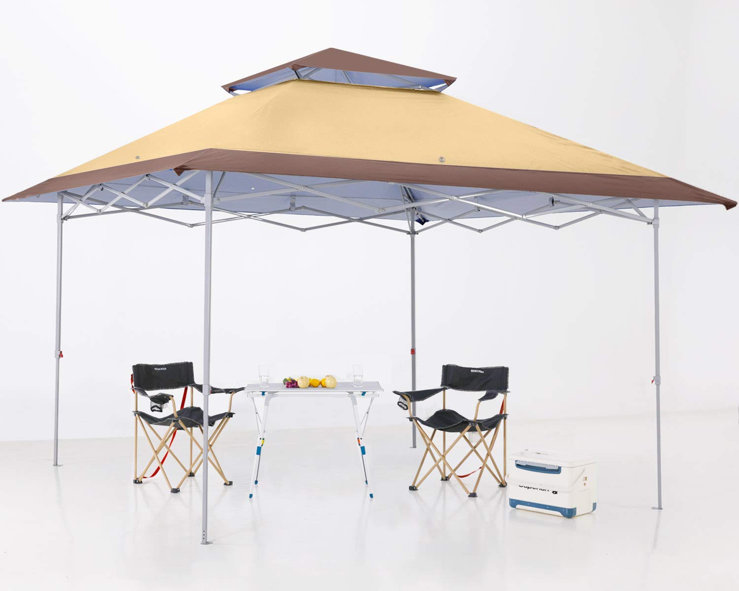 ABCCANOPY Easy Set-up 13x13 Canopy Tent 169 sq.ft Sun Shade Khaki