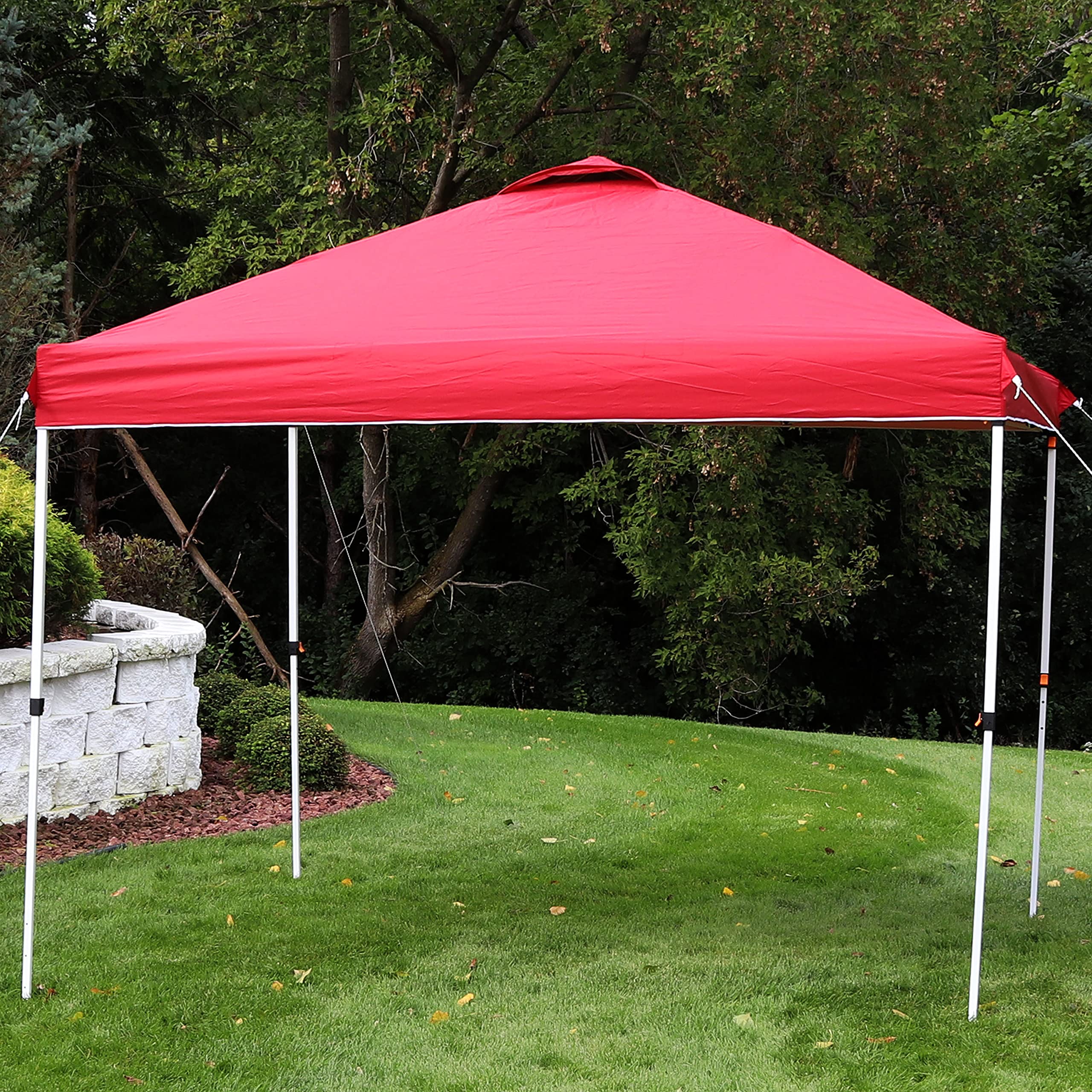 Sunnydaze 10 x 10 Foot Premium Pop-Up Canopy Shade with Vent - PU-Coated 150D Oxford Fabric Replacement Top for Canopy - Red