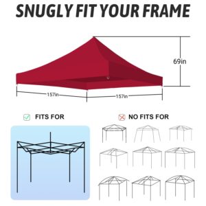 ShiningShow 13x13 Canopy Replacement Top for Pop Up Canopy Tent, UV Protection, Waterproof and Windproof Tent Roof for Outdoor Garden Patio Sun Shade, Red