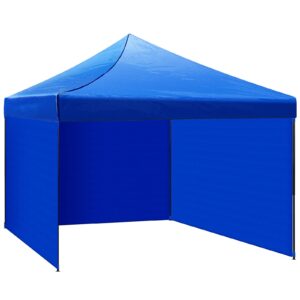 10x10 canopy replacement top cover, canopy top with removable side walls, waterproof sunshade top for outdoor garden patio picnic camping (brackets not included)(blue)