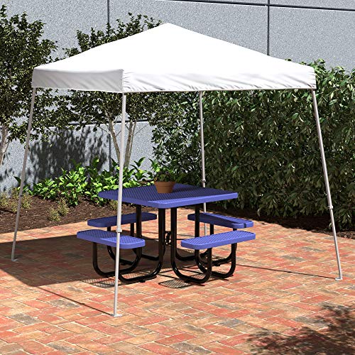 Amazon Basics Outdoor Pop Up Canopy with Wheeled Carry Bag, 10x10 ft, 8 Pegs and 4 Ropes, 4 Weighted Bags, White