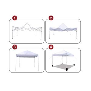 Amazon Basics Outdoor Pop Up Canopy with Wheeled Carry Bag, 10x10 ft, 8 Pegs and 4 Ropes, 4 Weighted Bags, White