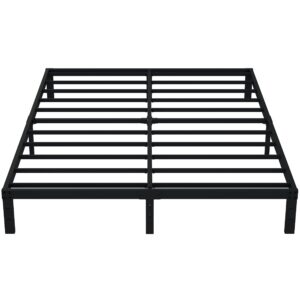 emoda 10 inch king bed frame no box spring needed, heavy duty metal platform with steel slats, noise free, easy assembly, black