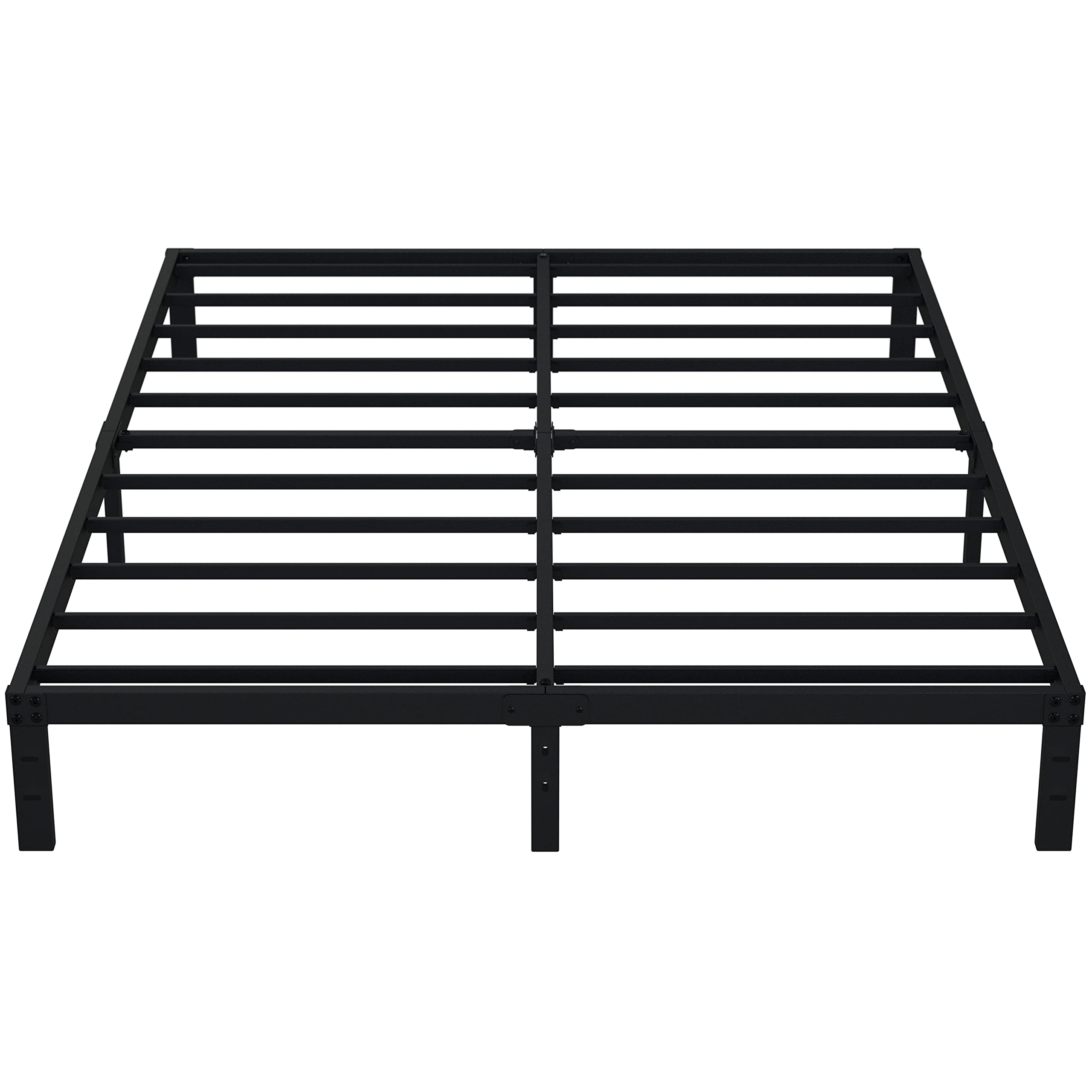 EMODA 10 Inch King Bed Frame No Box Spring Needed, Heavy Duty Metal Platform with Steel Slats, Noise Free, Easy Assembly, Black