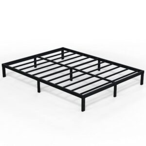 EMODA 10 Inch King Bed Frame No Box Spring Needed, Heavy Duty Metal Platform with Steel Slats, Noise Free, Easy Assembly, Black