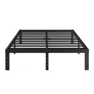 bednowitz king metal platform bed frame, 12 inch king-size-bed-frames with heavy duty steel slats, noise free mattress foundation no box spring needed, easy assembly, black