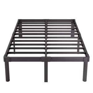 fdlogw king bed frame, 16 inch metal platform king size bed frames with round-corner leg, heavy duty steel slat mattress foundation, easy assembly, noise-free, no box spring needed