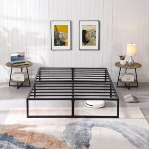 d&h furnimmt 14" high king size platform bed frame,no box spring needed,easy assembly,heavy duty,king bed frame with storage underbed,black