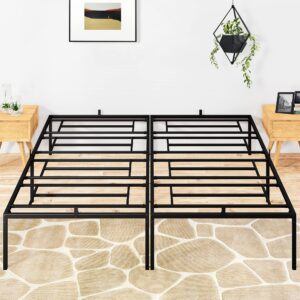 sunnyfurn king metal bed frames,heavy duty steel slat support noise free no box spring needed and easy assembly