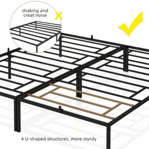 SunnyFurn King Metal Bed Frames,Heavy Duty Steel Slat Support Noise Free No Box Spring Needed and Easy Assembly