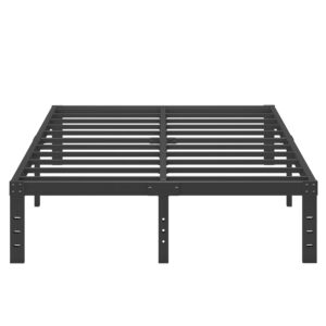 woozuro full size bed frame, 12 inch heavy duty metal platform bed frame no box spring needed, reinforced steel slats support mattress foundation, easy assembly, noise free, black